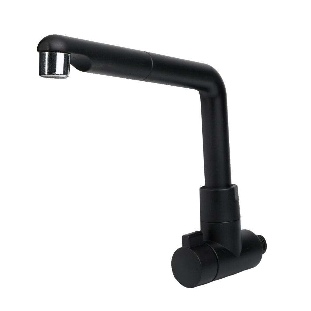 2324 WALL ARC SINK TAP WITH L SHAPE MATTLE BLACK - Sin Yang Plastic